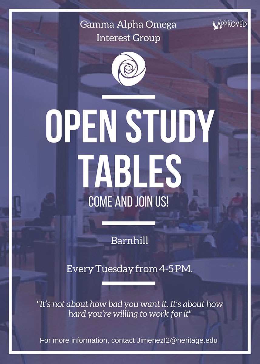 GAO IG Open Study Tables | Heritage University